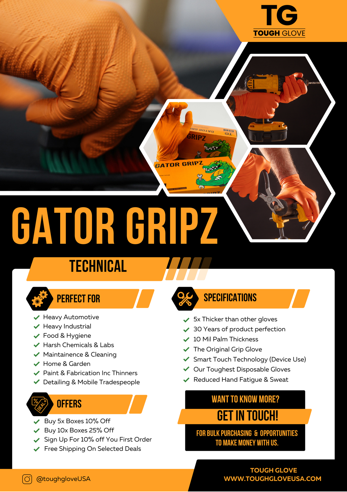 Gator Gripz – The Ultimate Nitrile Glove for Strength & Grip – Tough ...